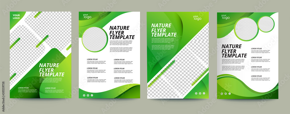 Vector eco flyer, poster, brochure, magazine cover template. Modern ...
