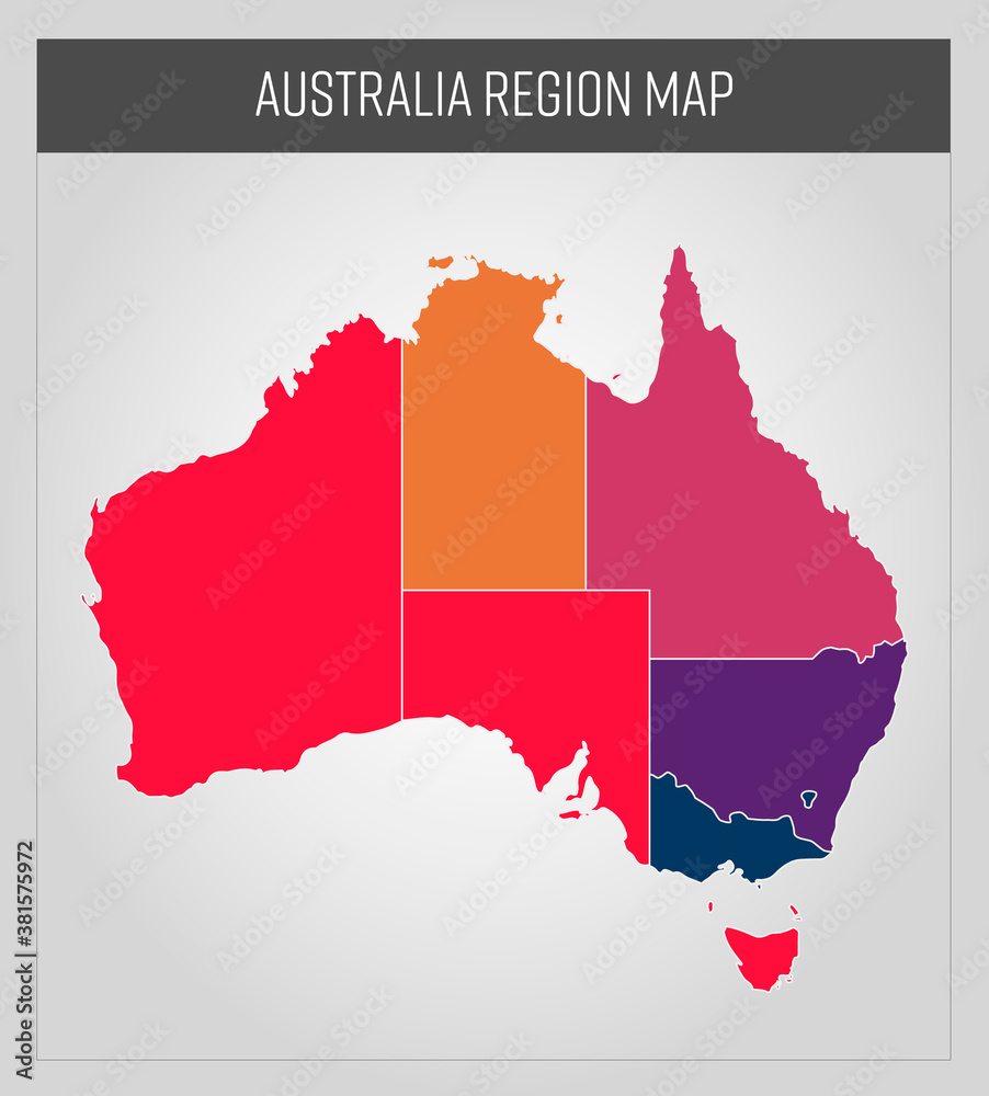 australia map, colorful map in vector Stock Vector | Adobe Stock