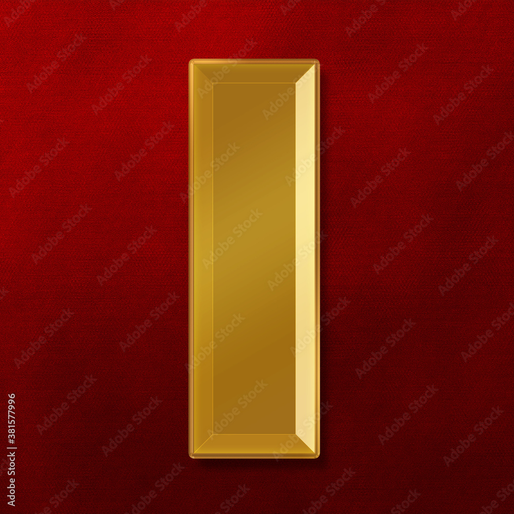 Gold solid alphabet Letter I Collection. 3D rendering Stock ...