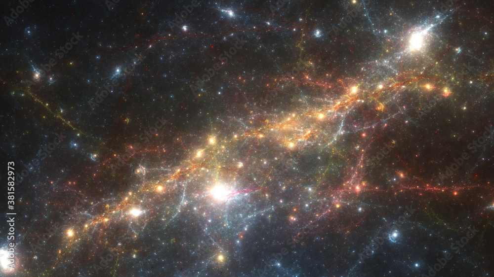 Deep space stars illustration, fantasy universe background Stock ...