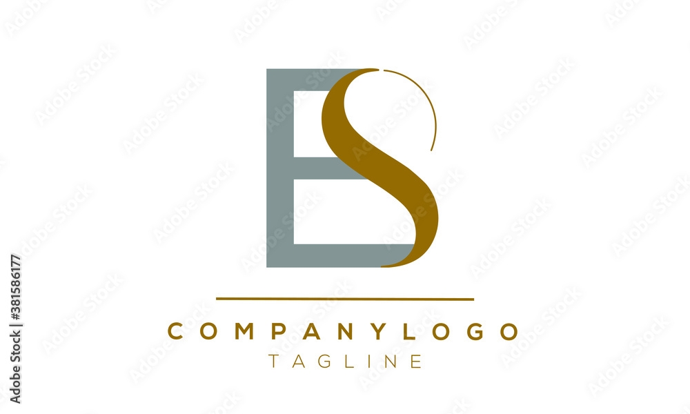 ES initials monogram letter text alphabet logo design Stock Vector ...