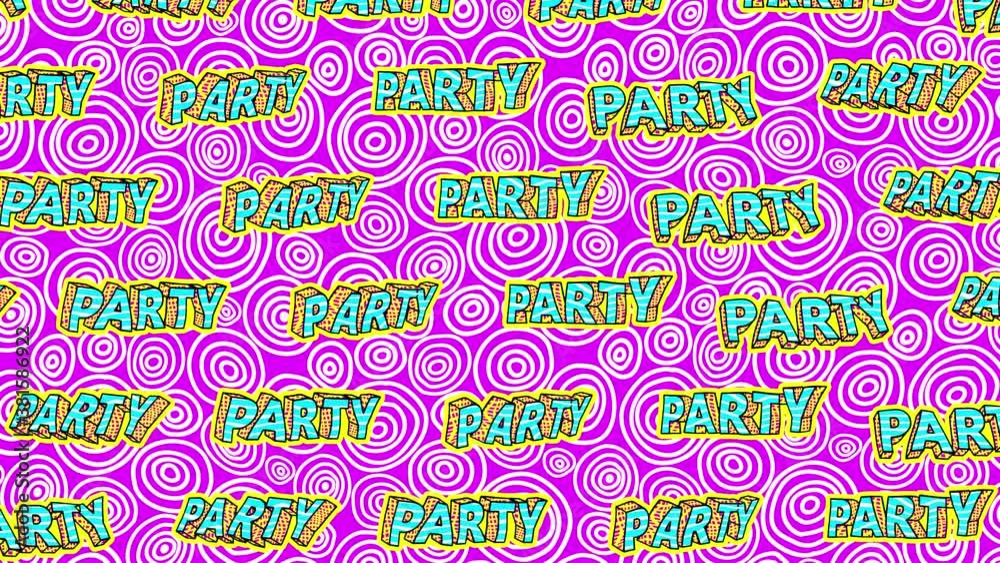 Seamless funny animation extruded letters in comic style, fluorescent ...