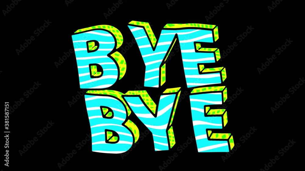 Seamless funny animation extruded letters in comic style, fluorescent ...