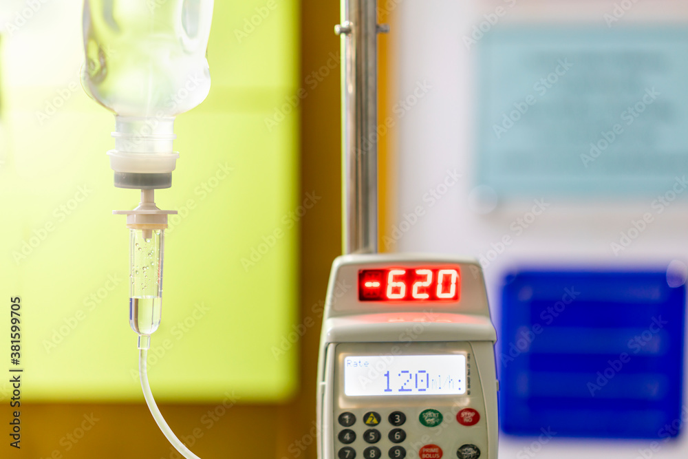 Foto de Iv drip irrigation transparent infuses fluids medication or ...