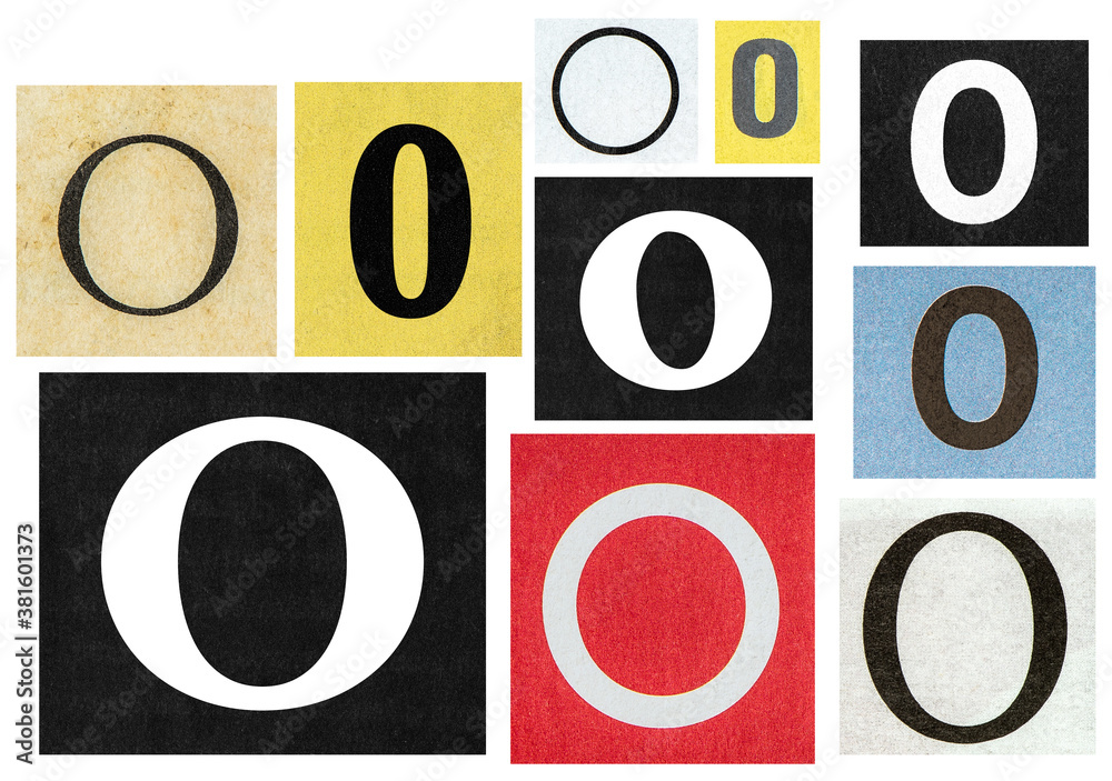 Paper cut letter O Old newspaper magazine cutouts crafting Stock Photo ...