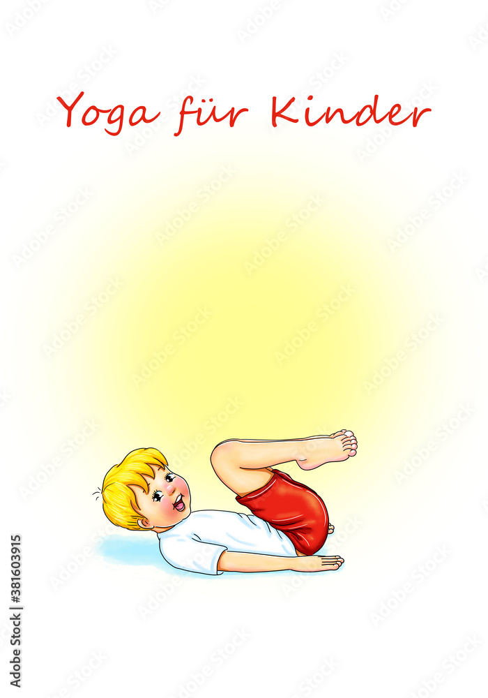 Kids Yoga Joga Kinder Asana Beine Design Layout Vorlage Junge barfuß in ...