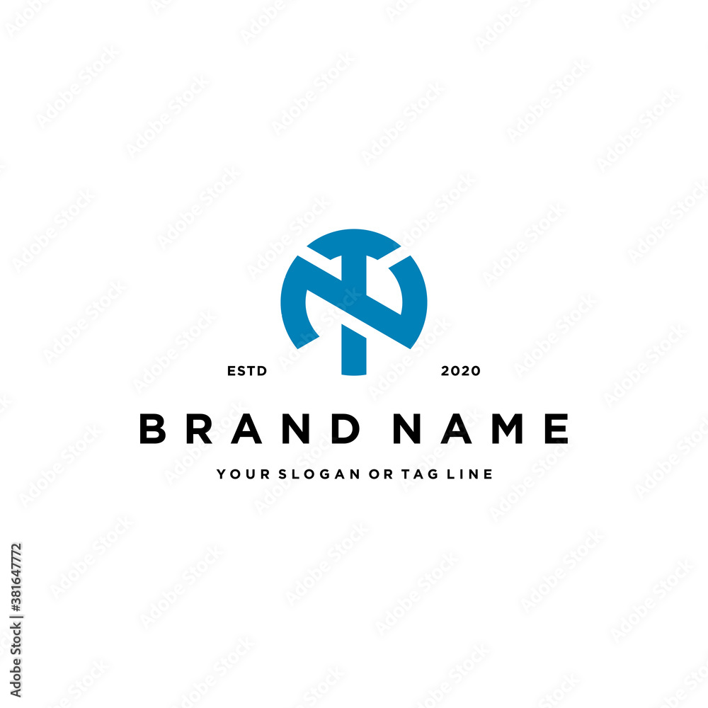 letter NT logo design vector Stock Vector | Adobe Stock