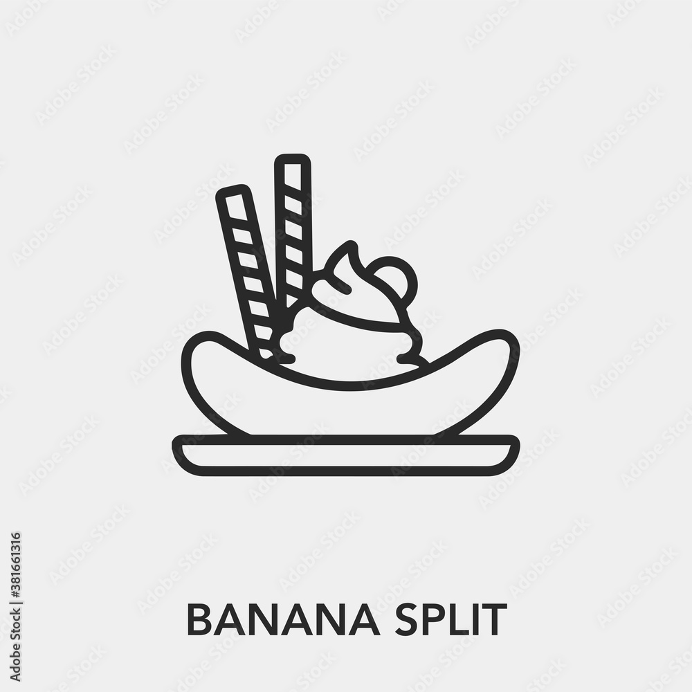 banana split icon vector. Linear style sign for mobile concept and web ...