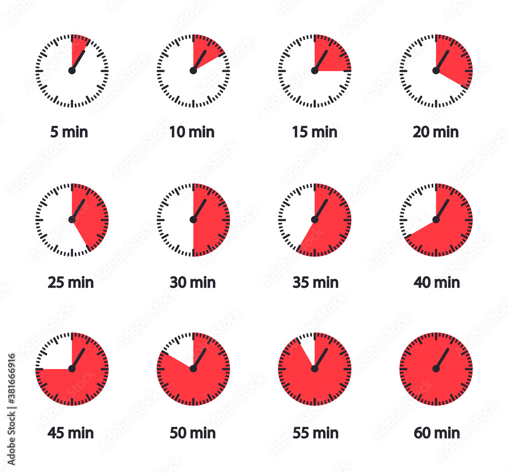 Timers set icons. Clock, time. Vector illustration. Stock Vector ...