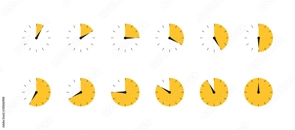 Timers set. Countdown time. Vector icons. Stock Vector | Adobe Stock