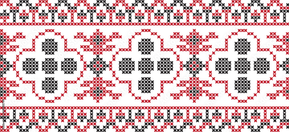 embroidered Ukrainian national pattern crossembroidered cross ukrainian ...