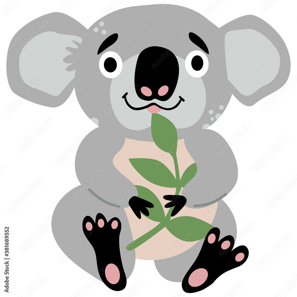 Cute koala animal illustration in cartoon style. Australian animal clip ...
