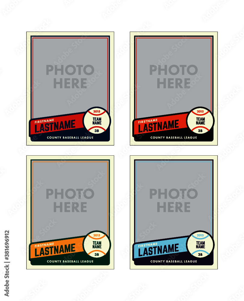 Baseball Card Template Stock Vector | Adobe Stock
