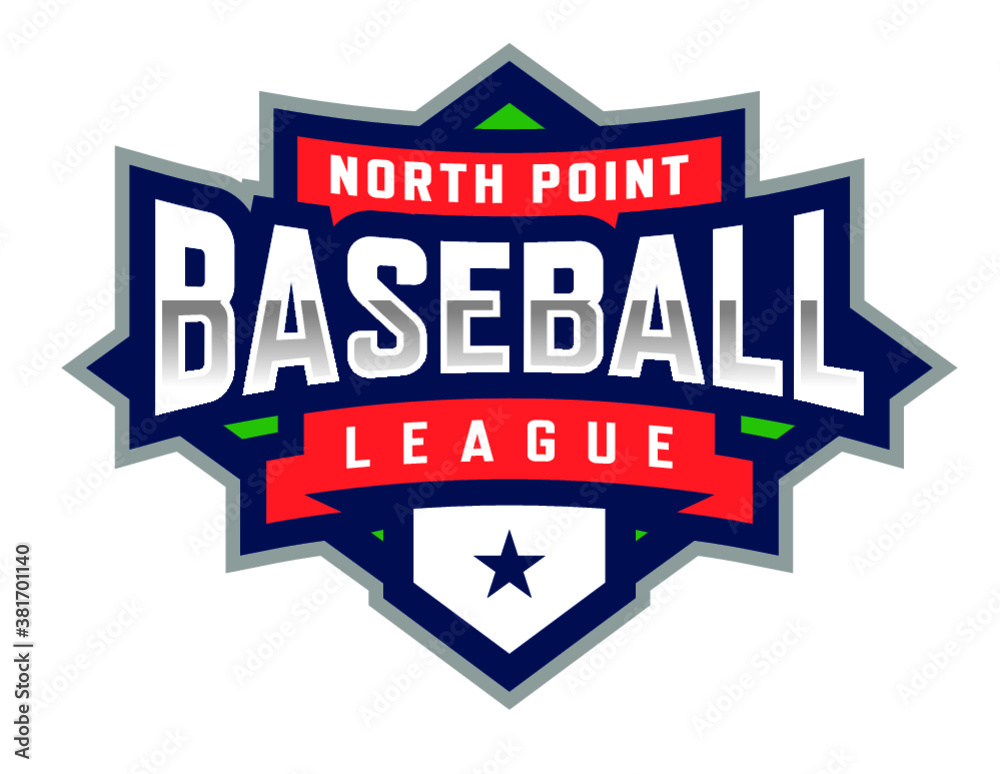 Baseball League Logo Stock Vector | Adobe Stock