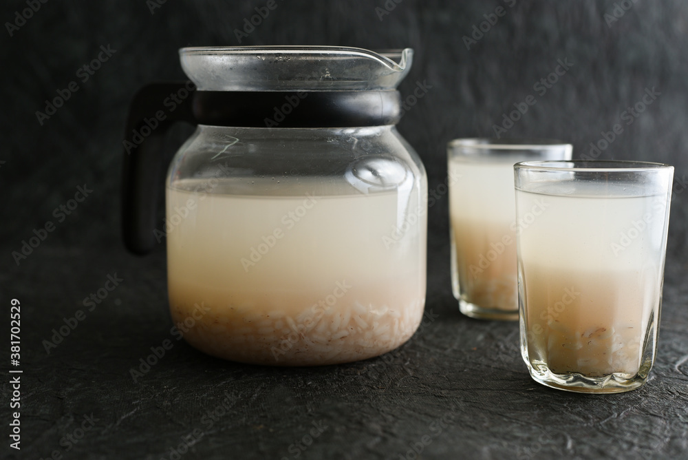 Traditional rice porridge/ payaru kanji / congee / rice soup, made of ...