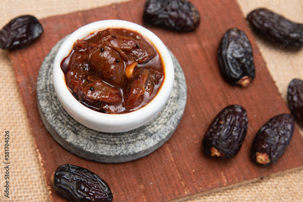 Dates fruit pickle spicy. Dates Tamarind Chutney. Dates crushed to ...