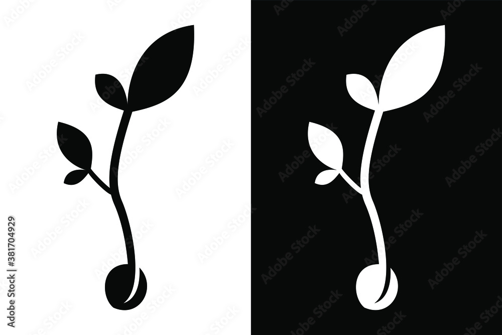 Seed and leaf concept. Very suitable in various business purposes, also ...