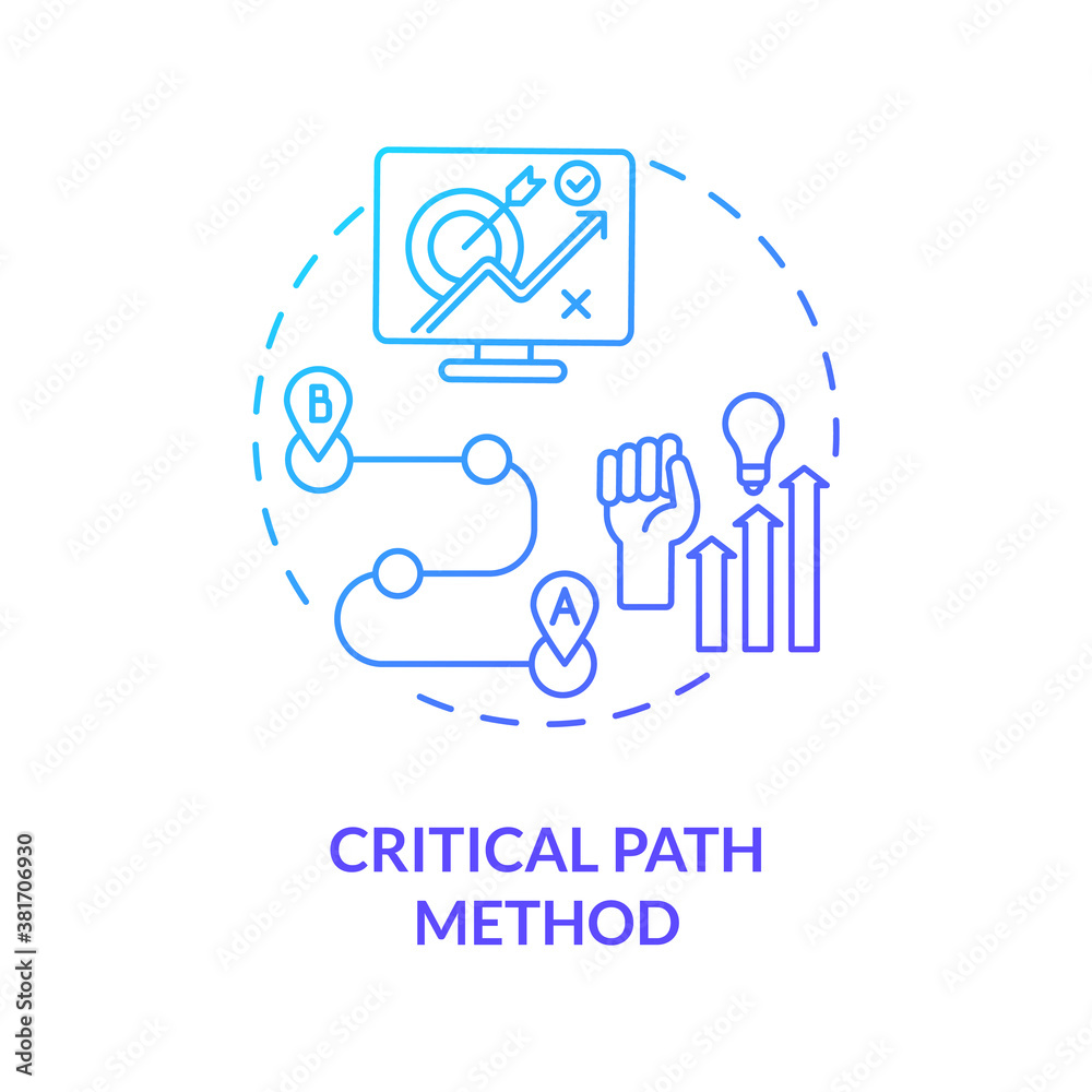 Critical path method concept icon. Software structure idea thin line ...
