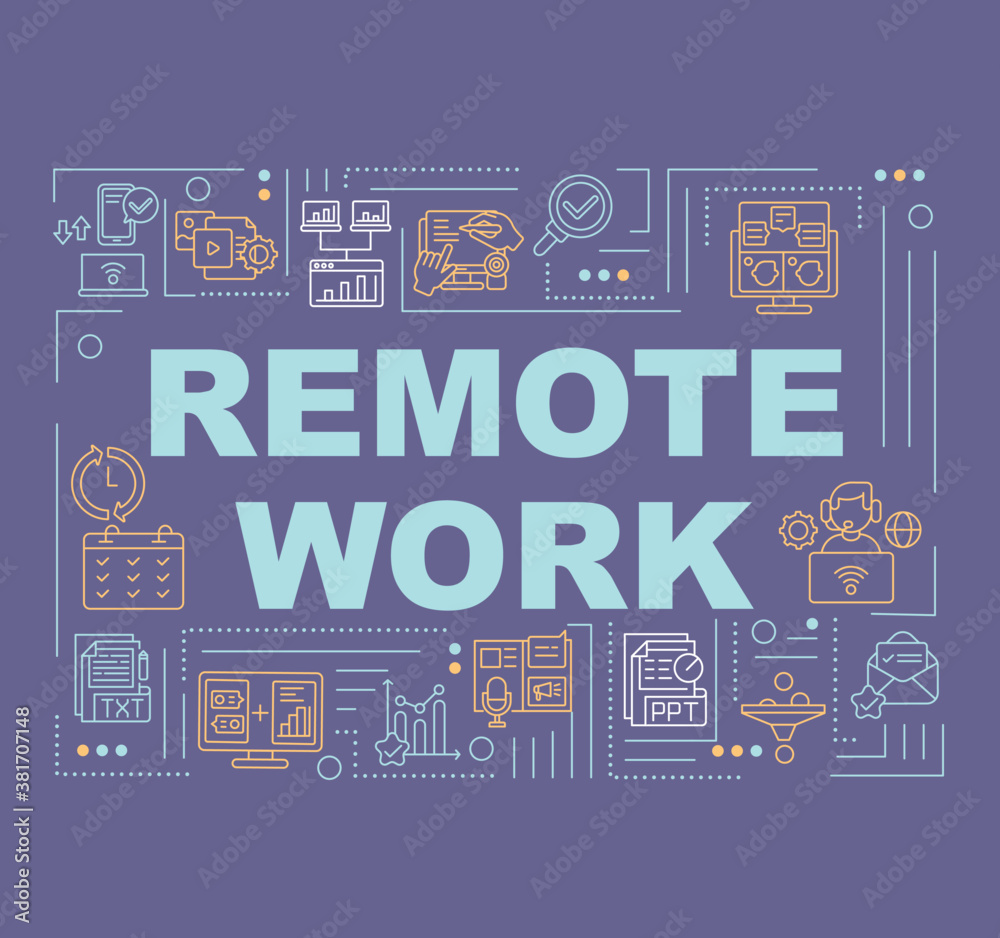 Remote work word concepts banner. Remote project management ...