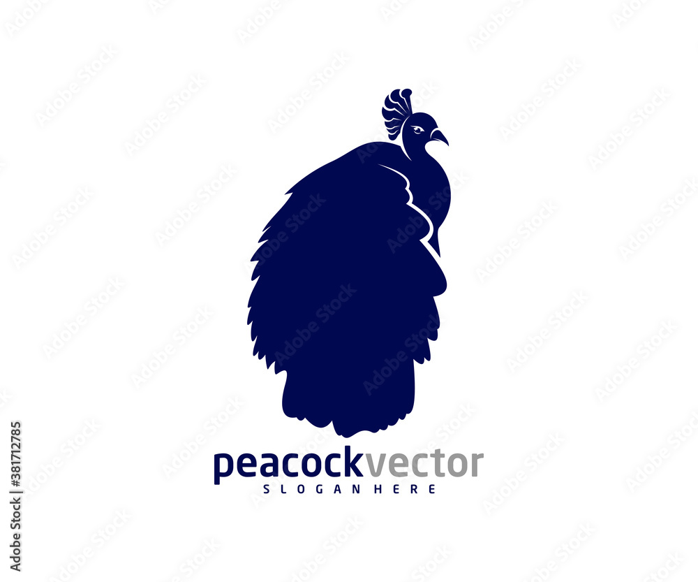 Peacock Logo Design Vector Template Peacock Bird Illustration Stock