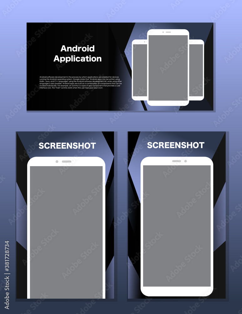 Mobile interface wallpaper design for screenshot and android app ...