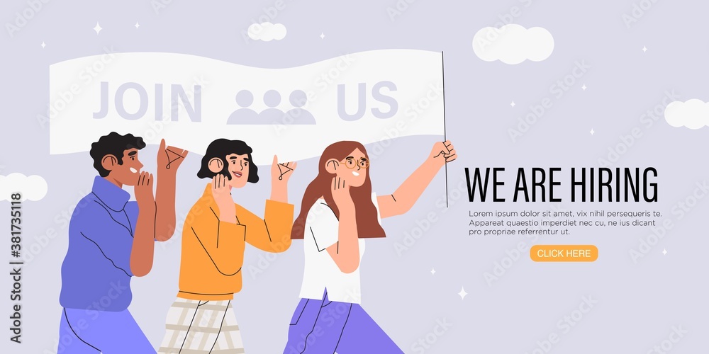 Vector illustration of company searching new employee or worker ...