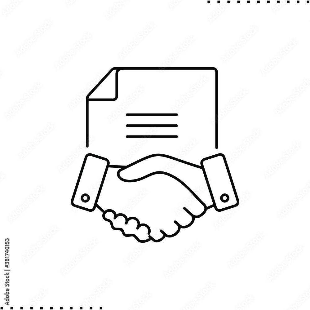 request for proposal, rfp with handshake vector icon in outlines Stock ...