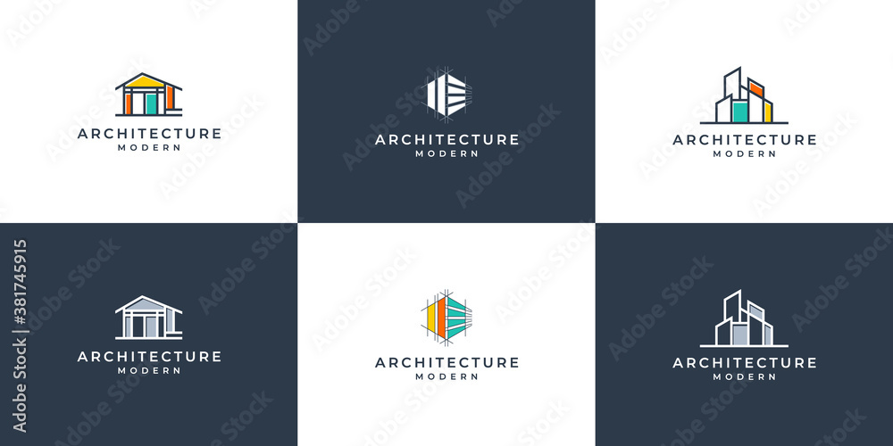 modern building logo design inspiration Stock Vector | Adobe Stock