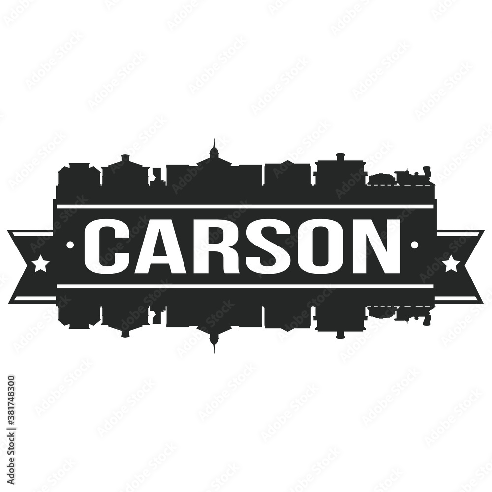 Carson Skyline Silhouette Design City Vector Art Logo. Stock Vector ...