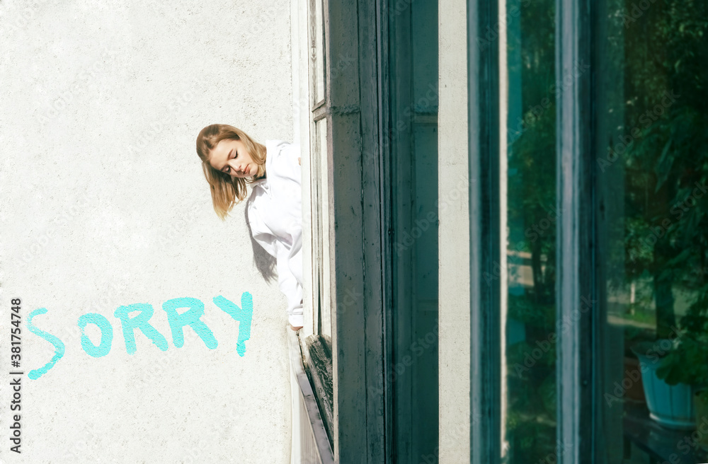 Woman crawls out the window with depression, Depressed teen girl ...