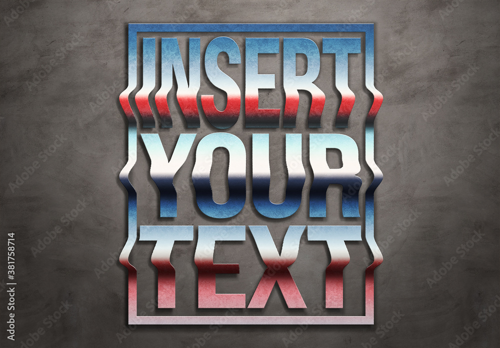 Rippled Text Effect Mockup Stock Template | Adobe Stock