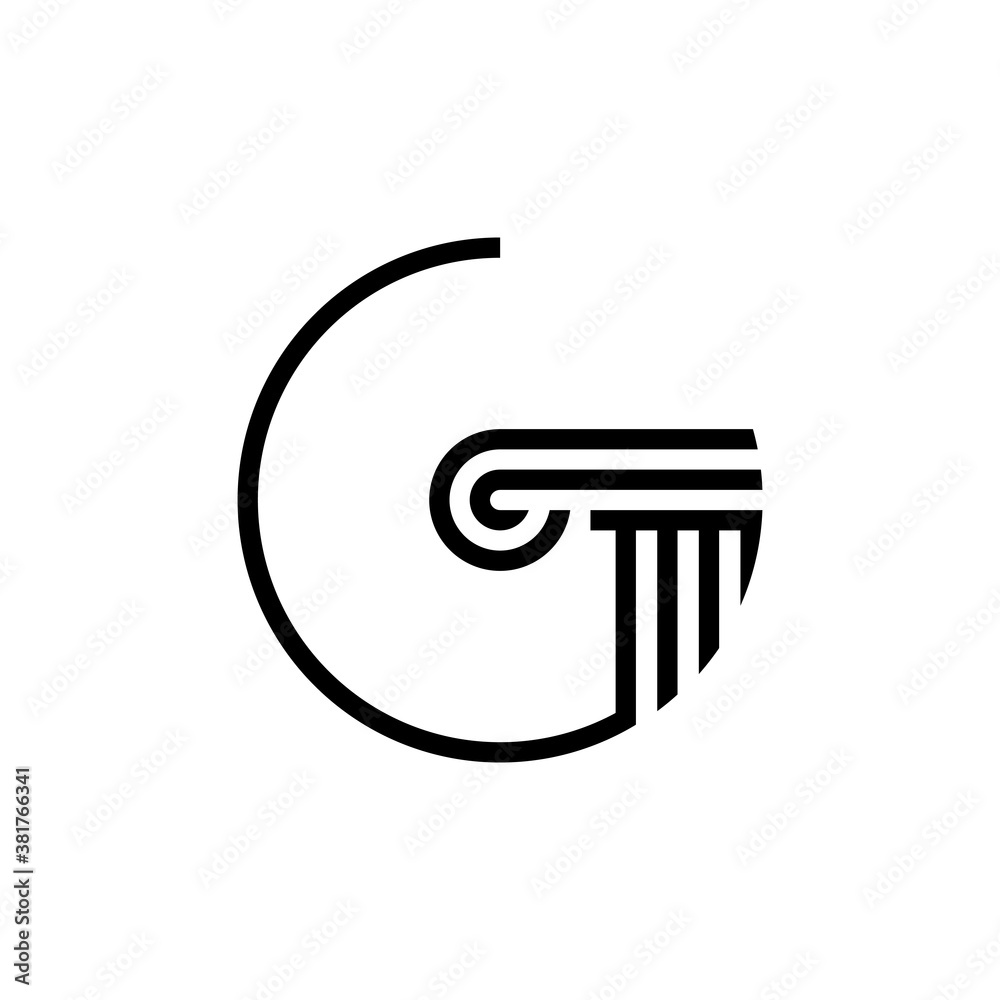 Vetor de Letter G and firm law logo design vector do Stock | Adobe Stock