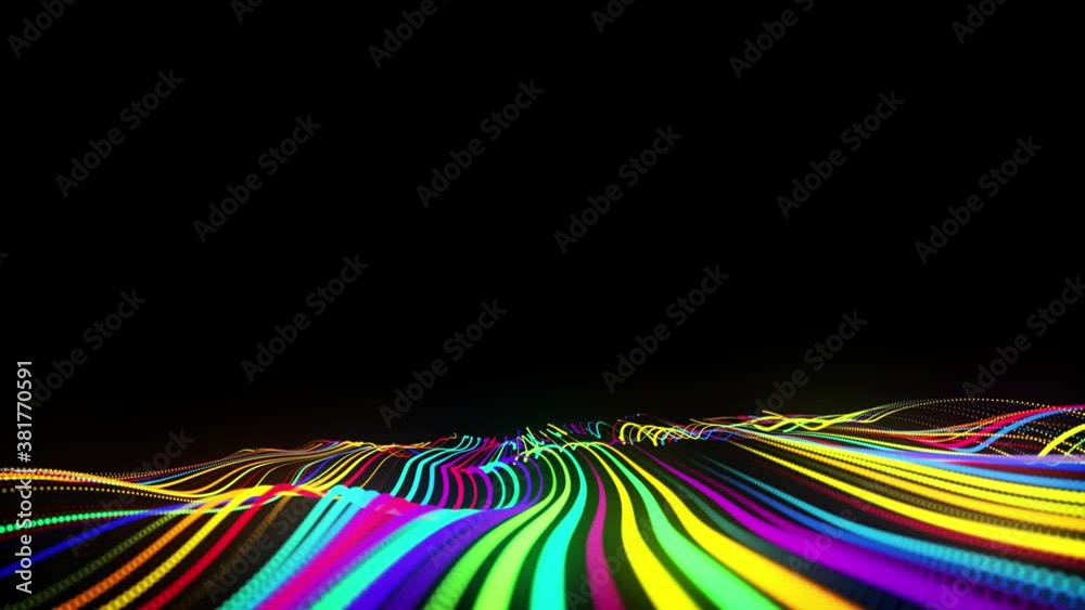 Festive vj loop with multicolored particles and smooth animated camera ...