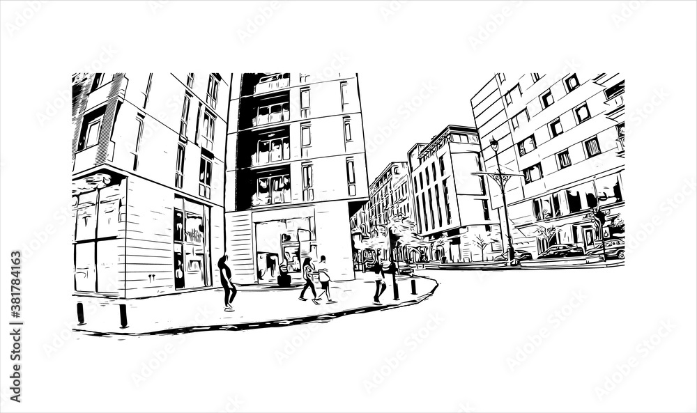 Vetor de Building view with landmark of Beirut is the capital and ...