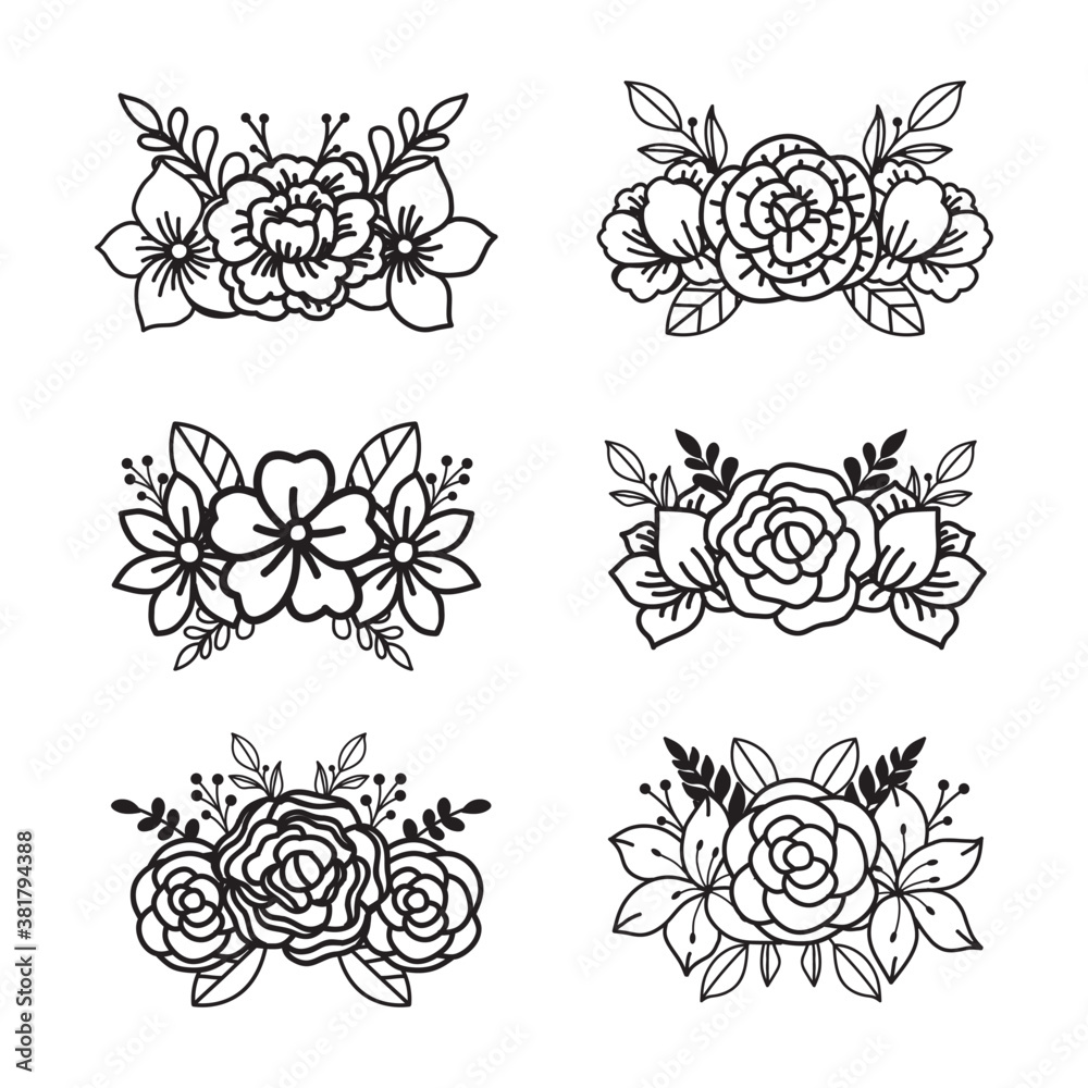 Simple Floral Cut File design Elements Stock Vector | Adobe Stock