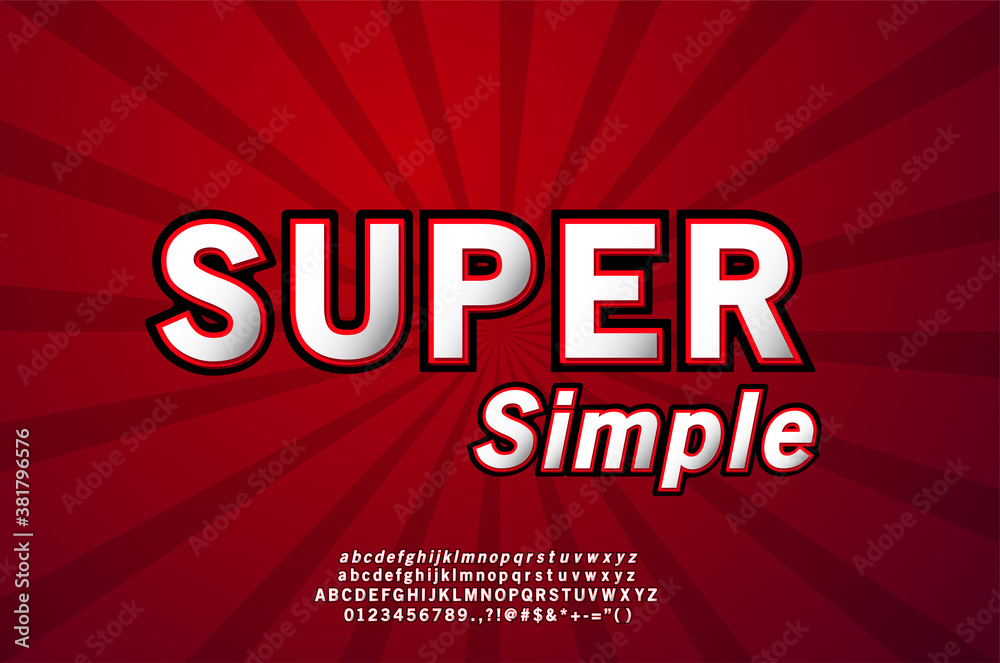 Comics style font design, alphabet letters and numbers, classic and ...