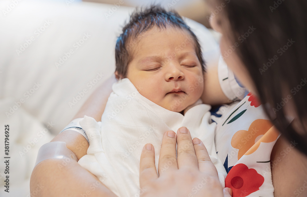 New Born Indian Baby With Mom