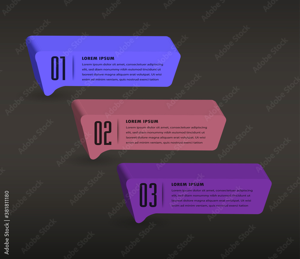 3d modern text box template, banner Infographics Stock Vector | Adobe Stock