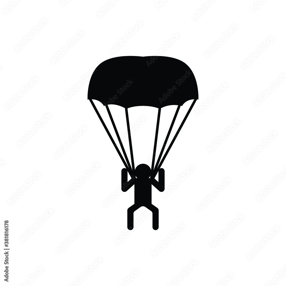 Parachute man icon vector isolated on white, logo sign and symbol ...