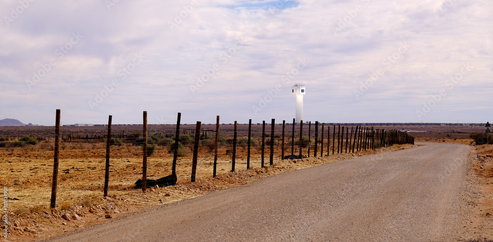Reflected sunlight striking 4000 heliostats on the tower of the solar ...