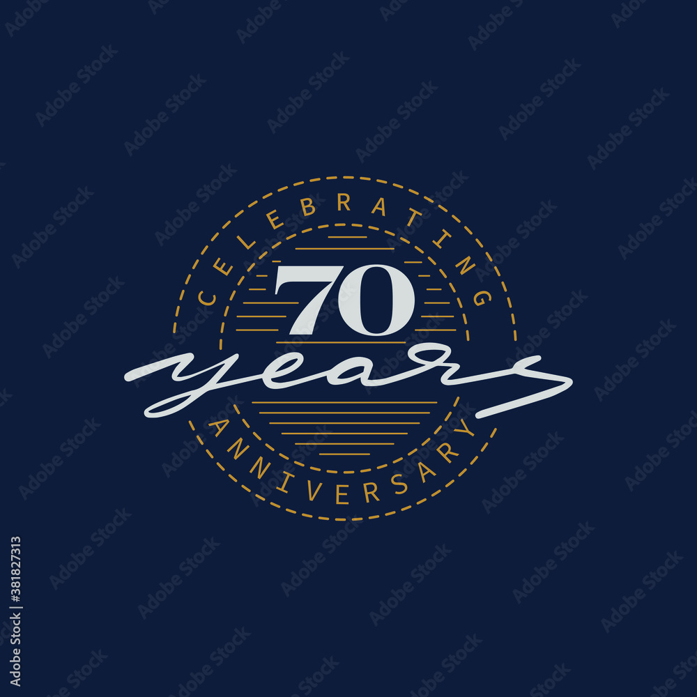 70 years anniversary pictogram vector icon, 70th year birthday logo ...