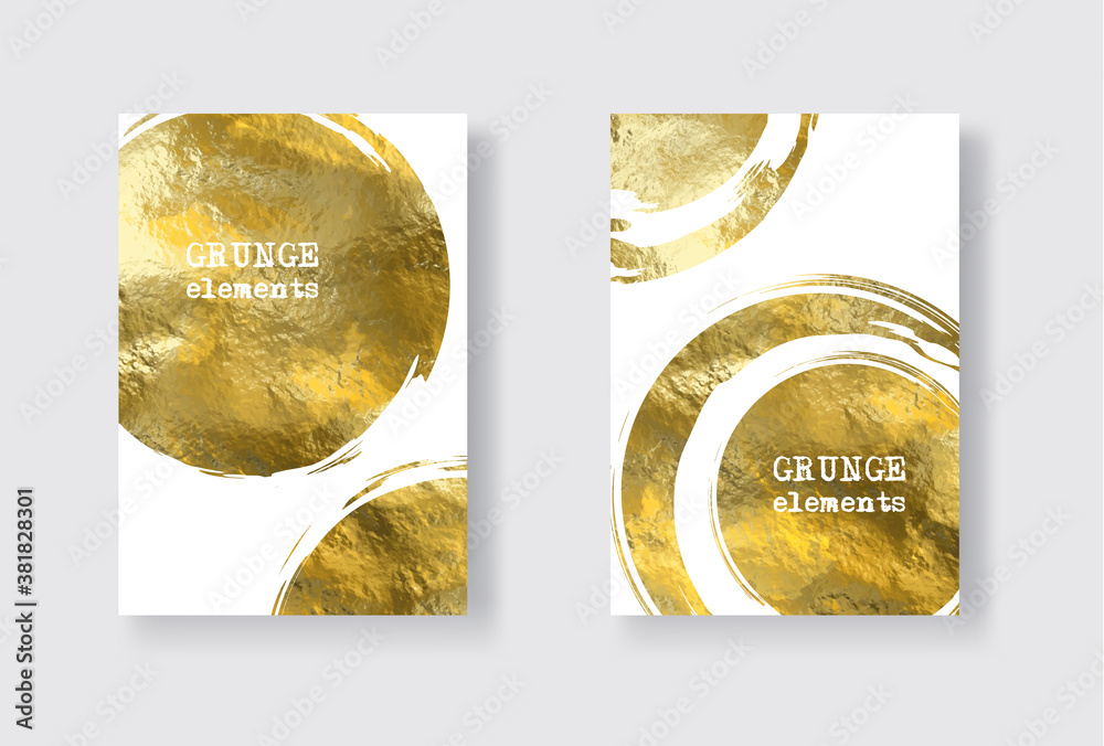 Vector White and Gold Design Templates set Stock Vector | Adobe Stock