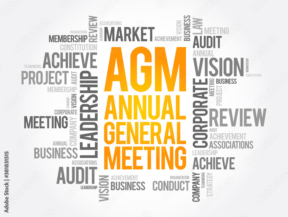 AGM - Annual General Meeting acronym word cloud, business concept ...