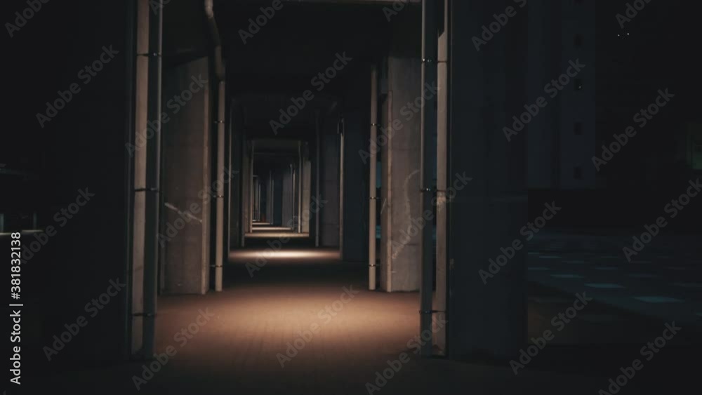 A video of walking in the park at night from a first-person perspective ...