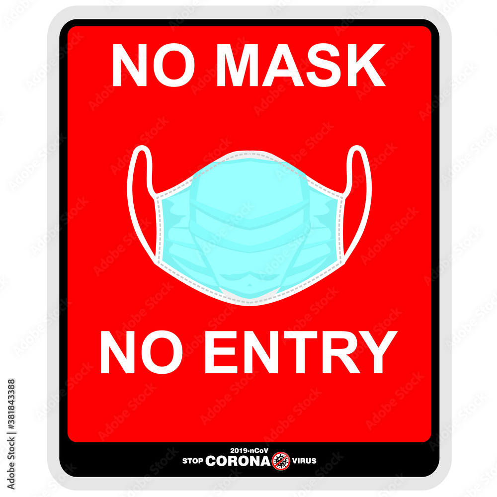 No Mask, No Entry, sticker vector Stock Vector | Adobe Stock