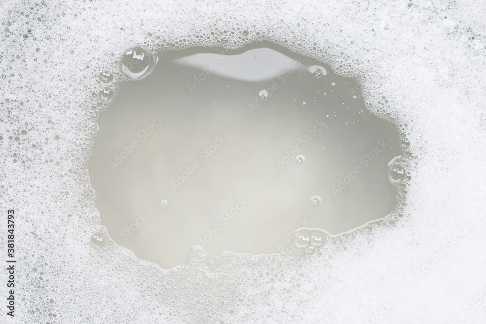 Frame made of detergent foam bubble. Top view Stock Photo | Adobe Stock