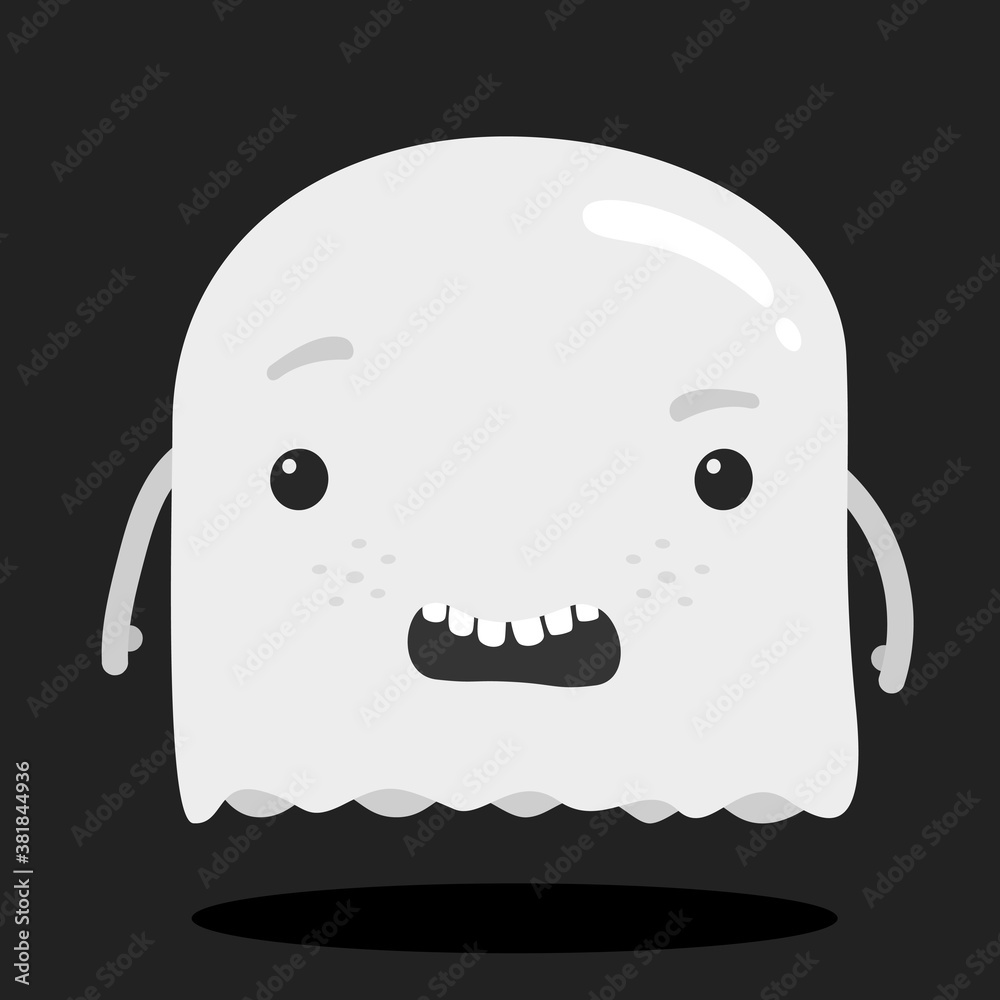 Cute ghost character with sad desperate face.Vector cute ghost cartoon ...