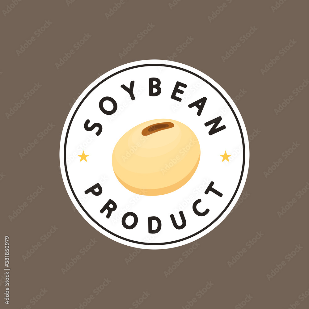 Soybean logo design. Soybean cartoon vector. Stock Vector | Adobe Stock