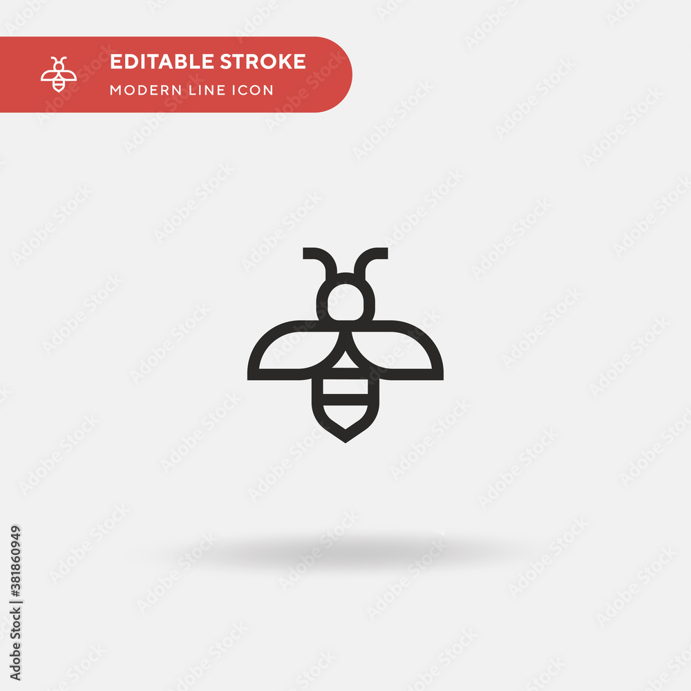 Bee Simple vector icon. Illustration symbol design template for web ...