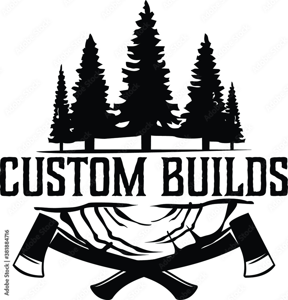 logging logo custom build equipment stock and vector image Stock Vector ...